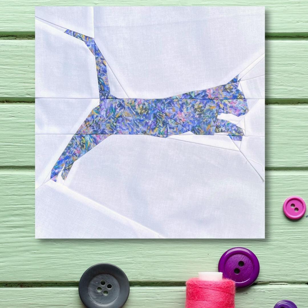 FPP Pattern Cat 6 Silhouette Foundation Paper Piecing 25x25cm or 10 ...