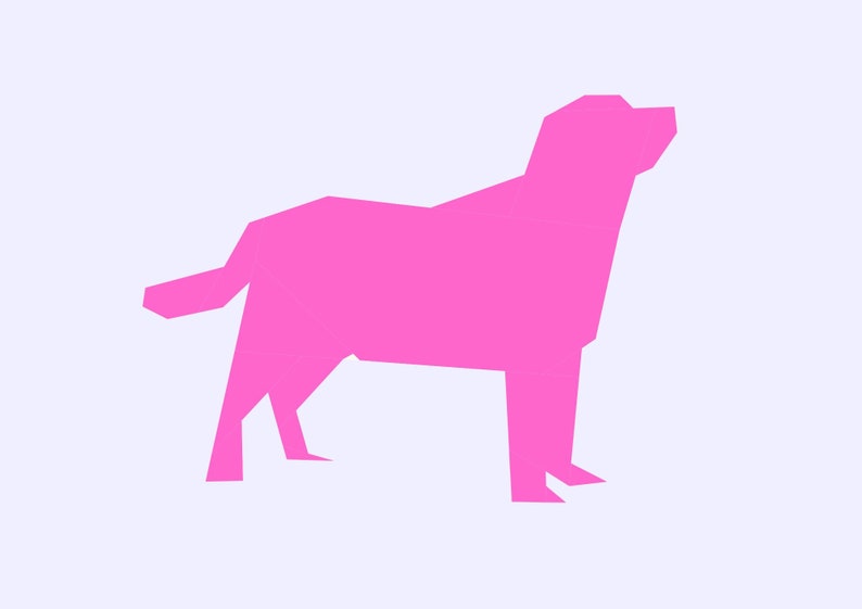 FPP Pattern Labrador Dog Silhouette Foundation Paper Piecing Quilt ...