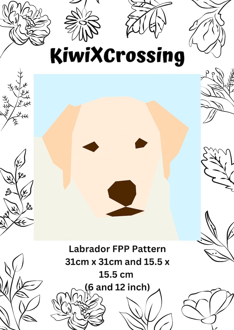 FPP Pattern Labrador Dog Foundation Paper Piecing Quilt Block PDF ...