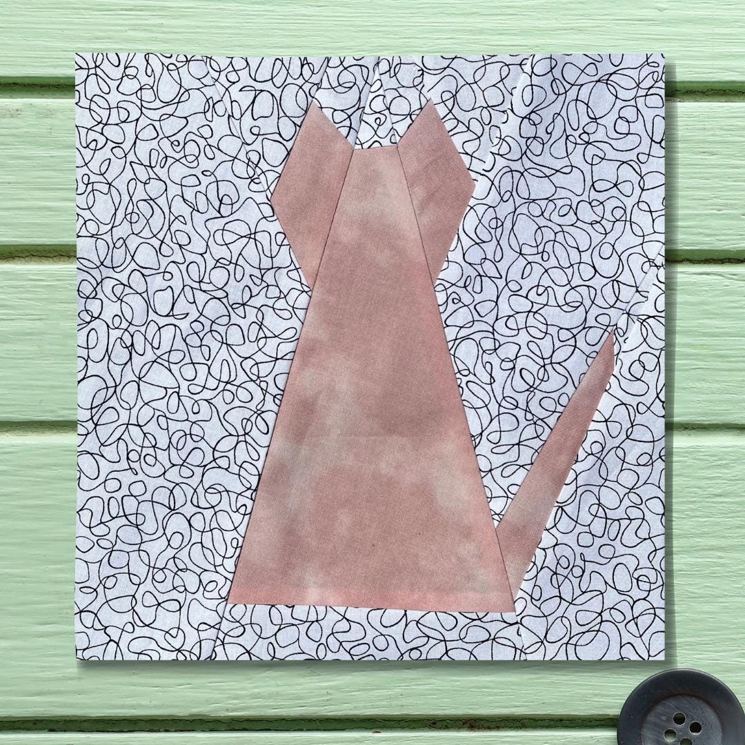 Cat Quilt Block Pattern Beginners Foundation Paper Piecing FPP ...