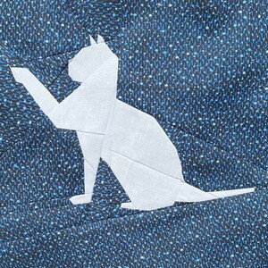 FPP Pattern Cat 5 Silhouette Foundation Paper Piecing 25x25cm or 10 ...