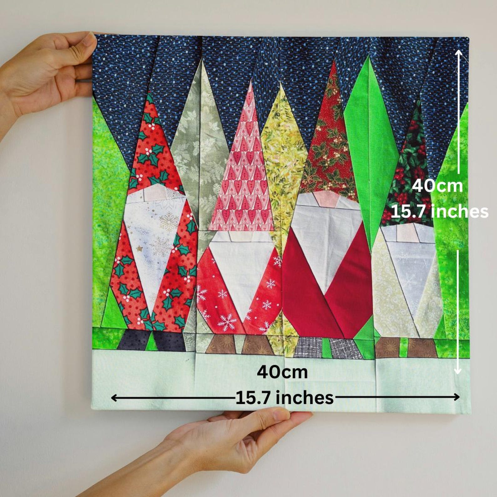 FPP Pattern Christmas Gnomes Block or Holiday Table Runner PDF ...