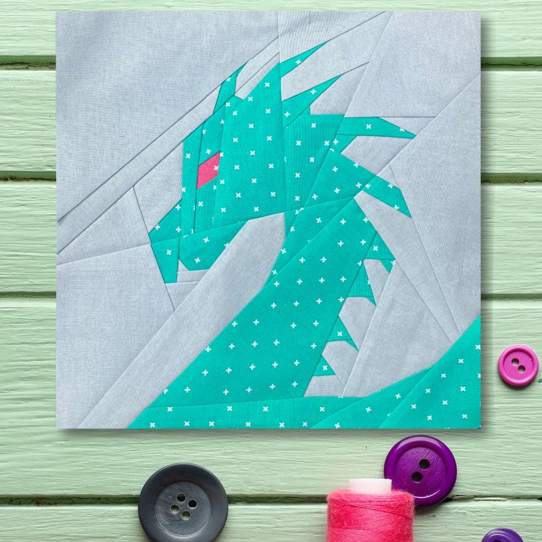 Dragon Quilt Block Pattern Foundation Paper Piecing FPP Instant ...