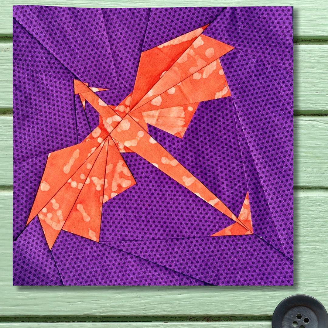 Dragon Quilt Block Pattern Foundation Paper Piecing FPP PDF 30.1 Cm or ...