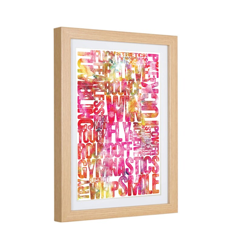 Tumbling Gymnastics Motivational Word Art Framed A4 Print | Etsy