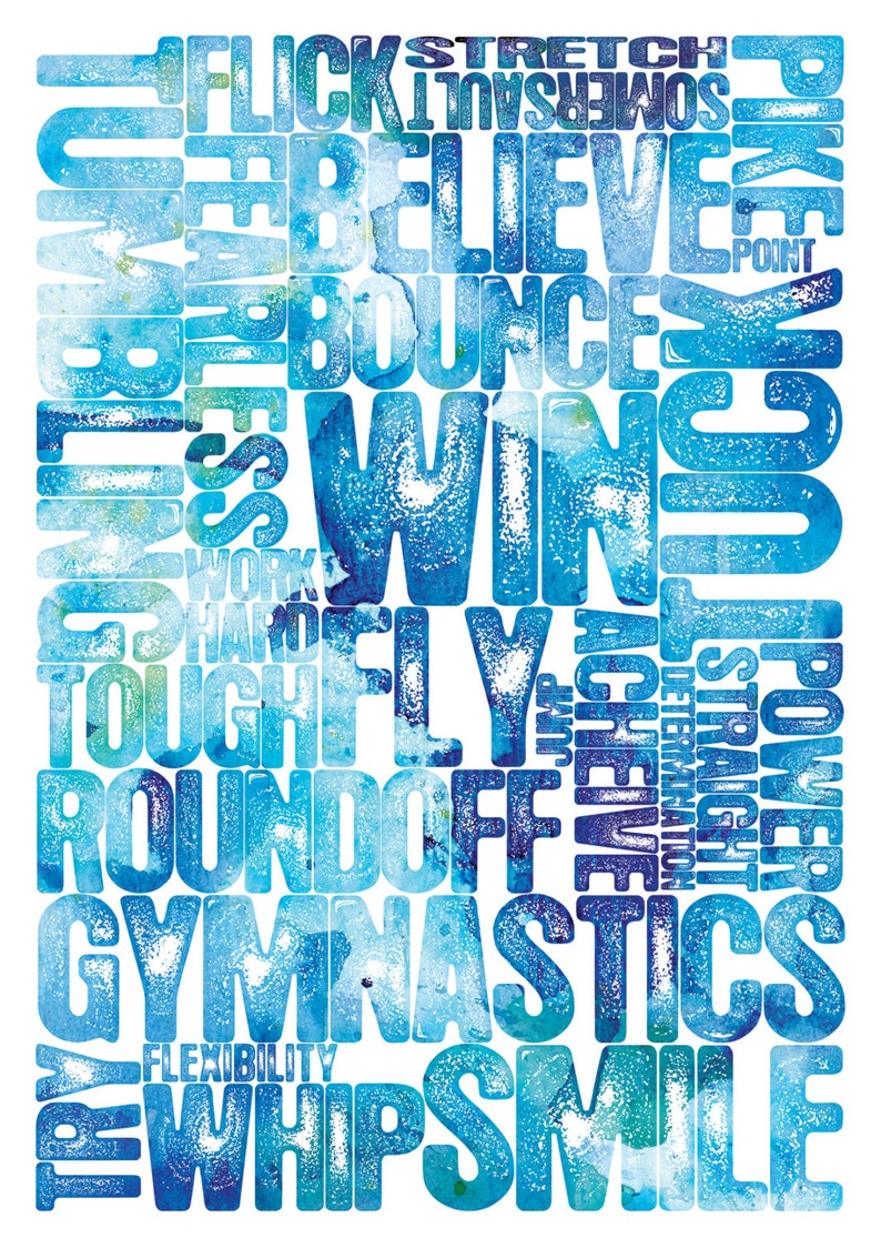 Tumbling Gymnastics Motivational Word Art Framed A4 Print - Etsy