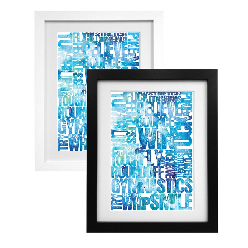 Tumbling Gymnastics Motivational Word Art Framed A4 Print - Etsy
