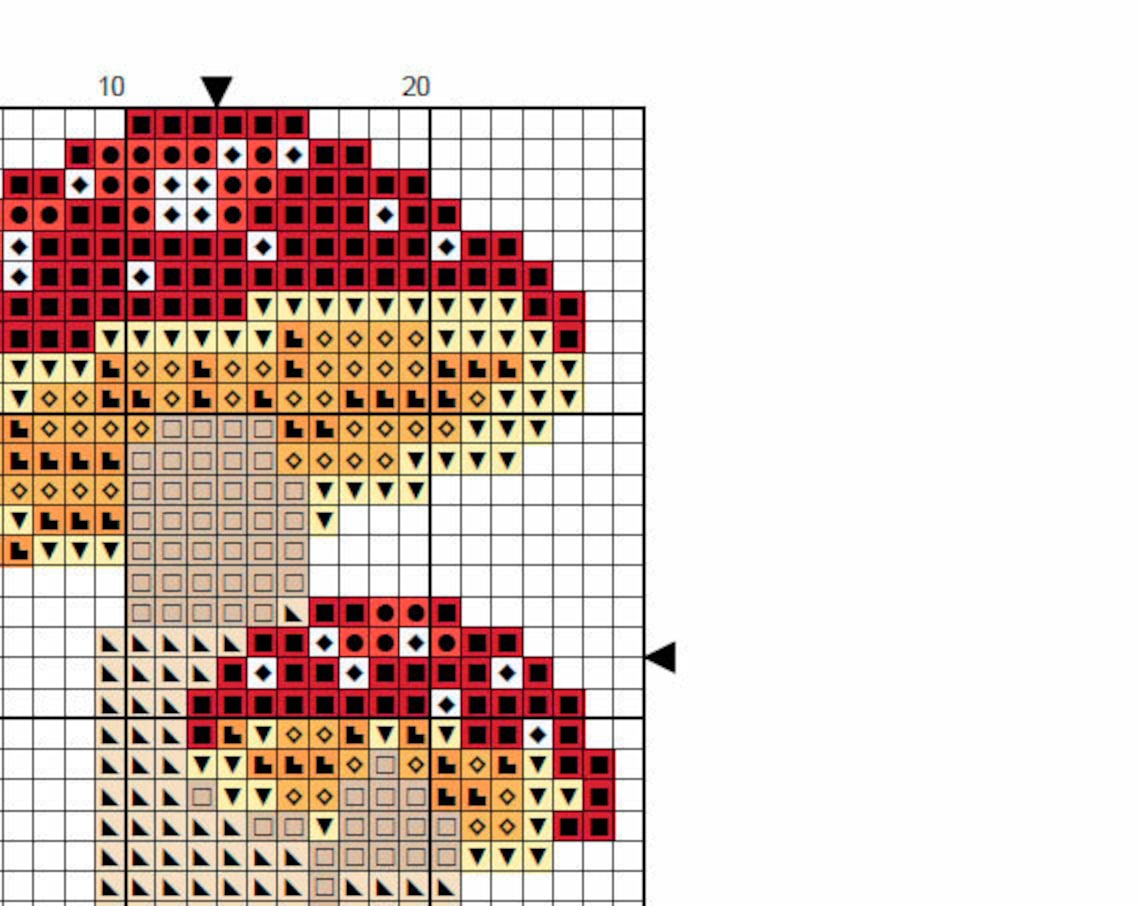 Mushroom Cross Stitch Pattern PDF Autumn Easy Simple Small | Etsy