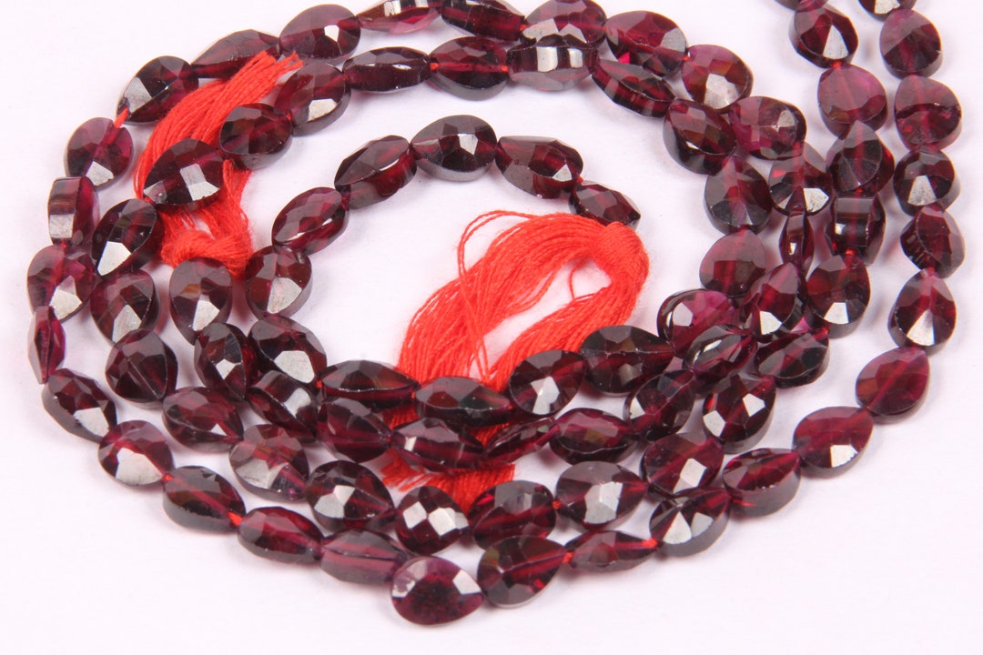 Faceted Garnet Pear Beads: 5.5 X 7.5mm, 13 Inch Strand - Etsy