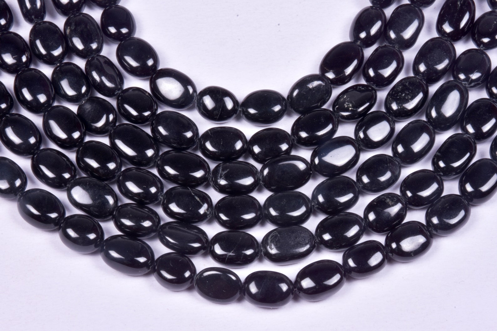 Natural California Black Jade Smooth Plain Straight Drilled | Etsy