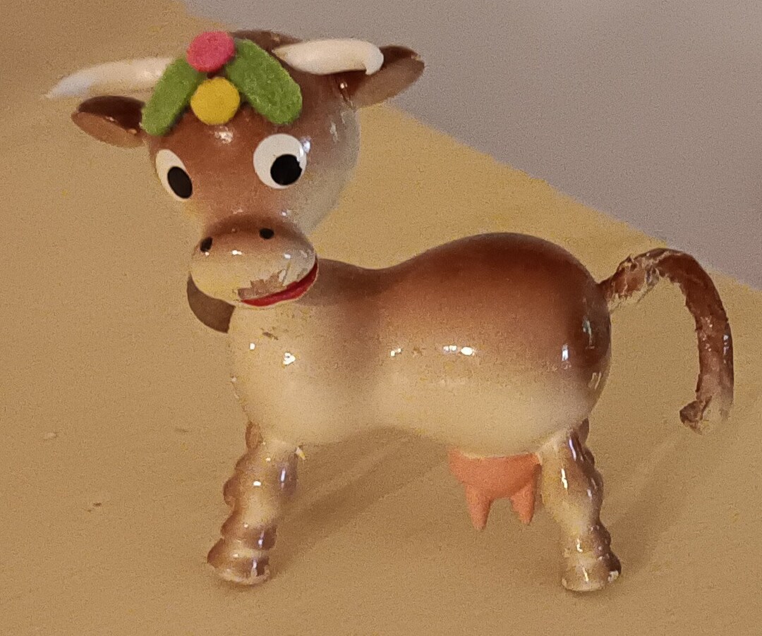 Vintage Bobble Head Cow W/ Cowbell by Goula in Spain - Etsy