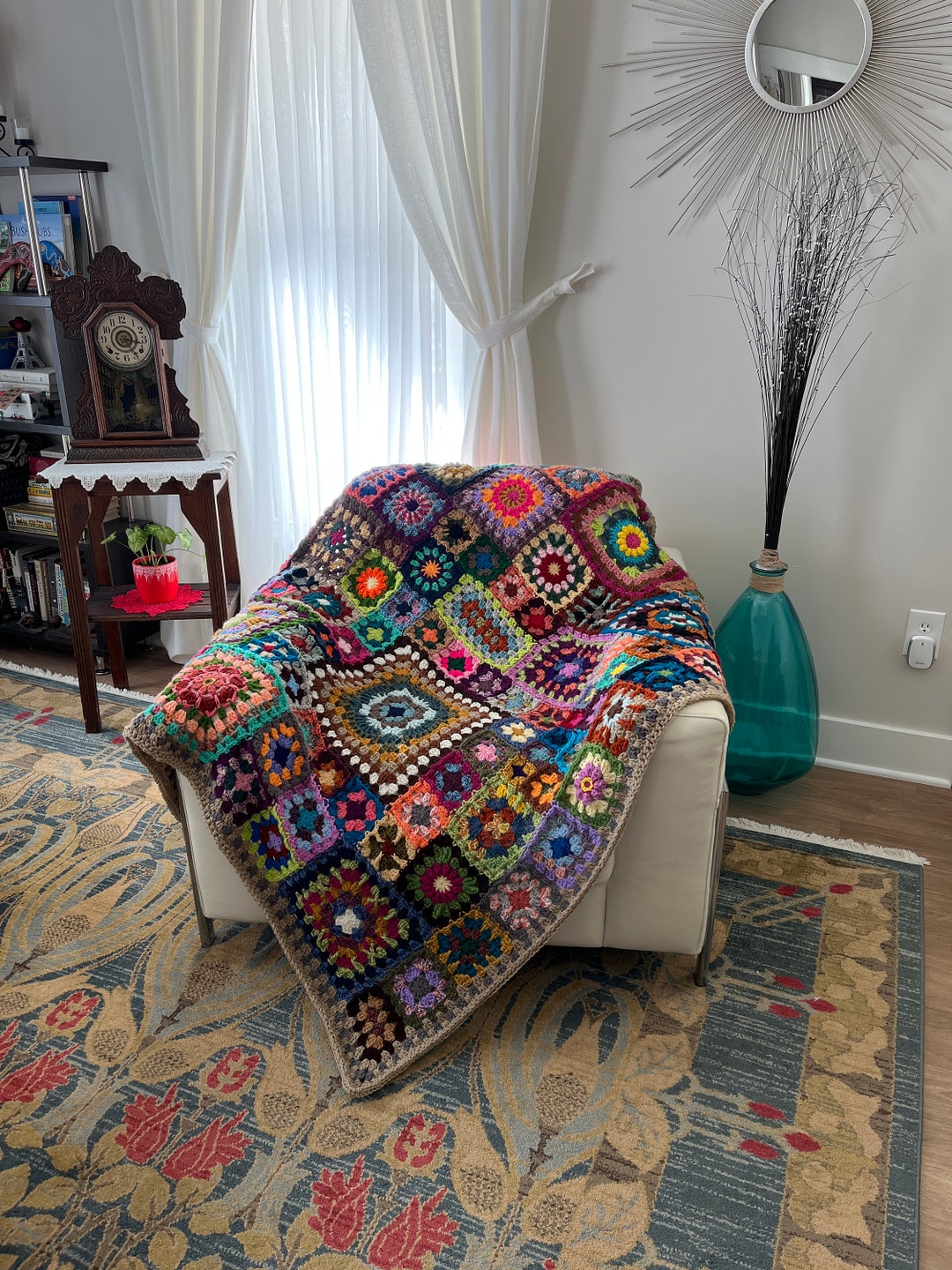 Afghan, Boho Granny Square Afghan, OOAK Granny Square, Patchwork, Sampler, Crazy Quilt Afghan - Etsy