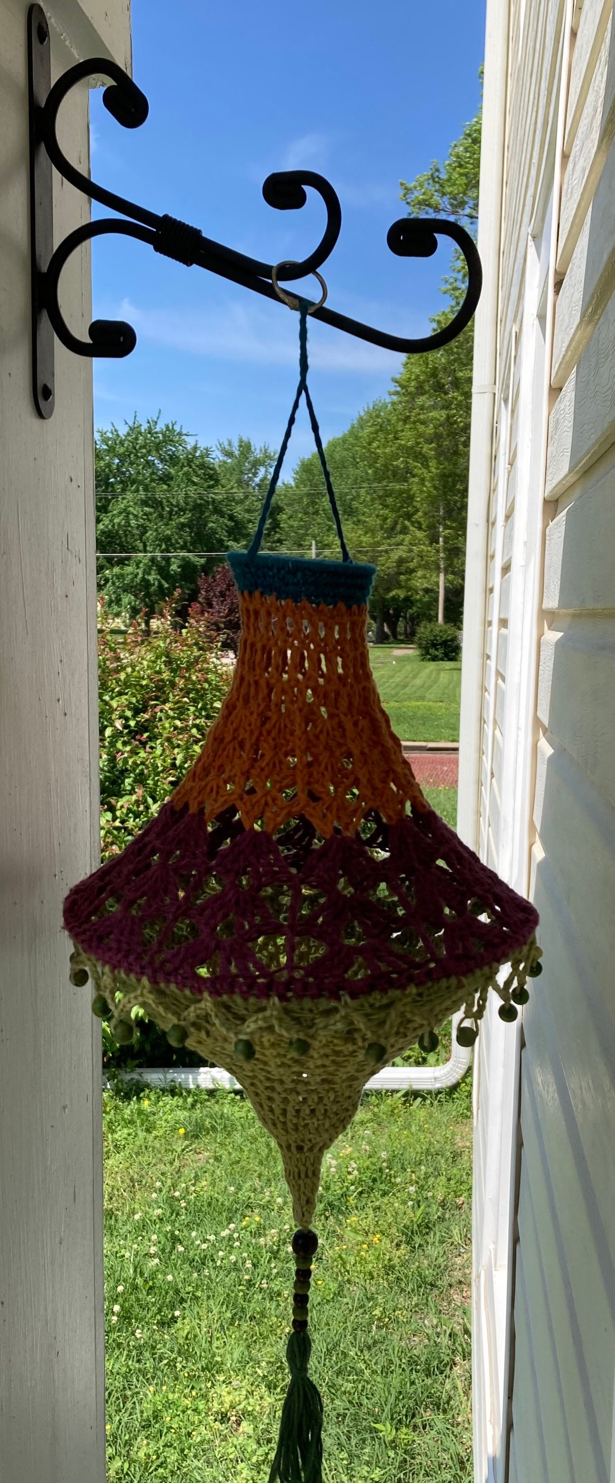 Boho Lantern, Crocheted Lantern, Party Decor, Dorm Decor, Garden Decor ...