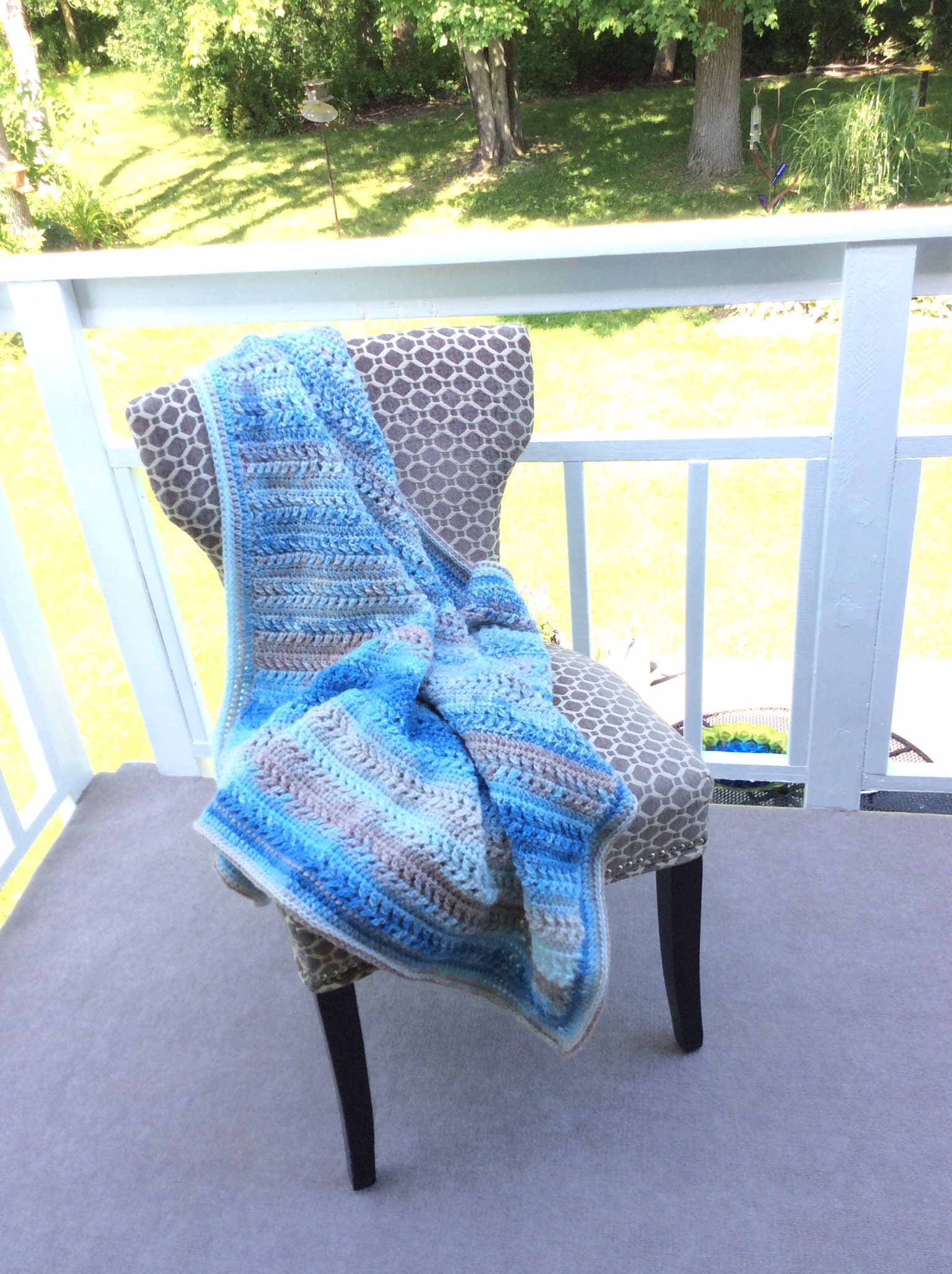 Crocheted Baby Afghan, Crochet Lap Robe, Crocheted Wheelchair Blanket ...