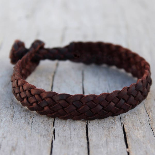 Braided Leather Bracelet - Etsy