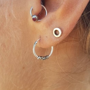 Silver Men Hoop Earrings Huggie Hoop Earrings.bali Hoops Tiny Hoop ...