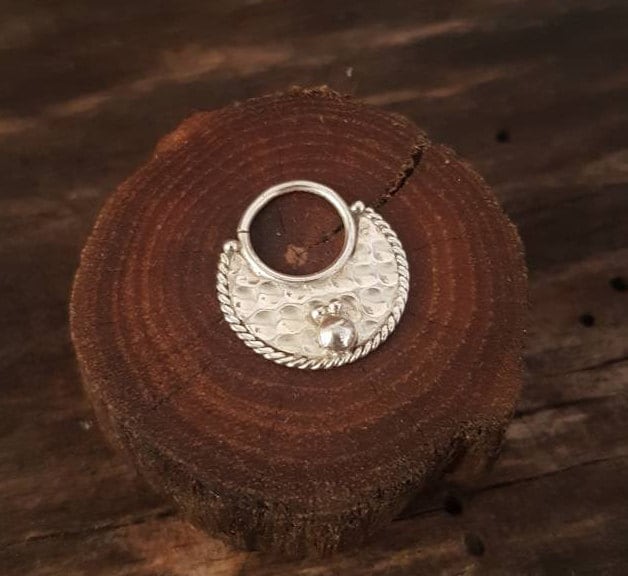 Septum piercing silver septum ring tribal septum.boho septum | Etsy