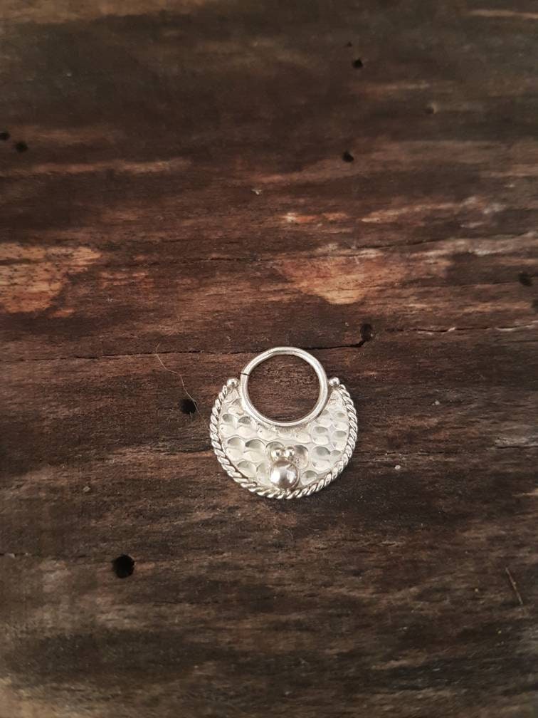Septum piercing silver septum ring tribal septum.boho septum | Etsy