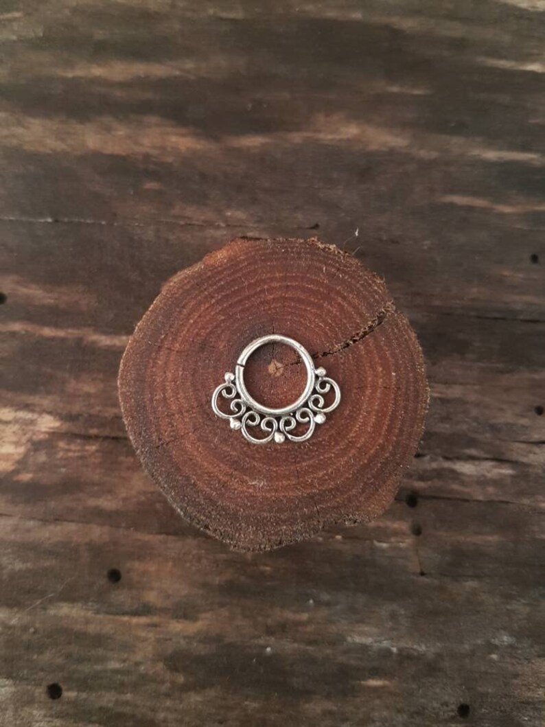 Septum Piercing Silver Septum Ring Tribal Septum Indian Nose Etsy