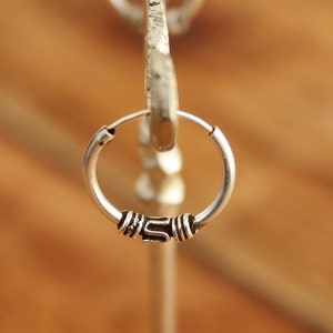 Silver Men Hoop Earrings Huggie Hoop Earrings.bali Hoops Tiny Hoop ...