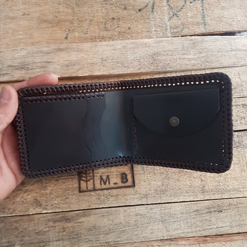 Slim Bifold Leather Wallet Groomsmen Billfold Wallet Custom Wallet ...