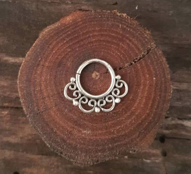 Septum Piercing Silver Septum Ring Tribal Septum Indian Nose Etsy