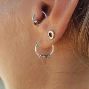 Silver Men Hoop Earrings Huggie Hoop Earrings.bali Hoops Tiny Hoop ...