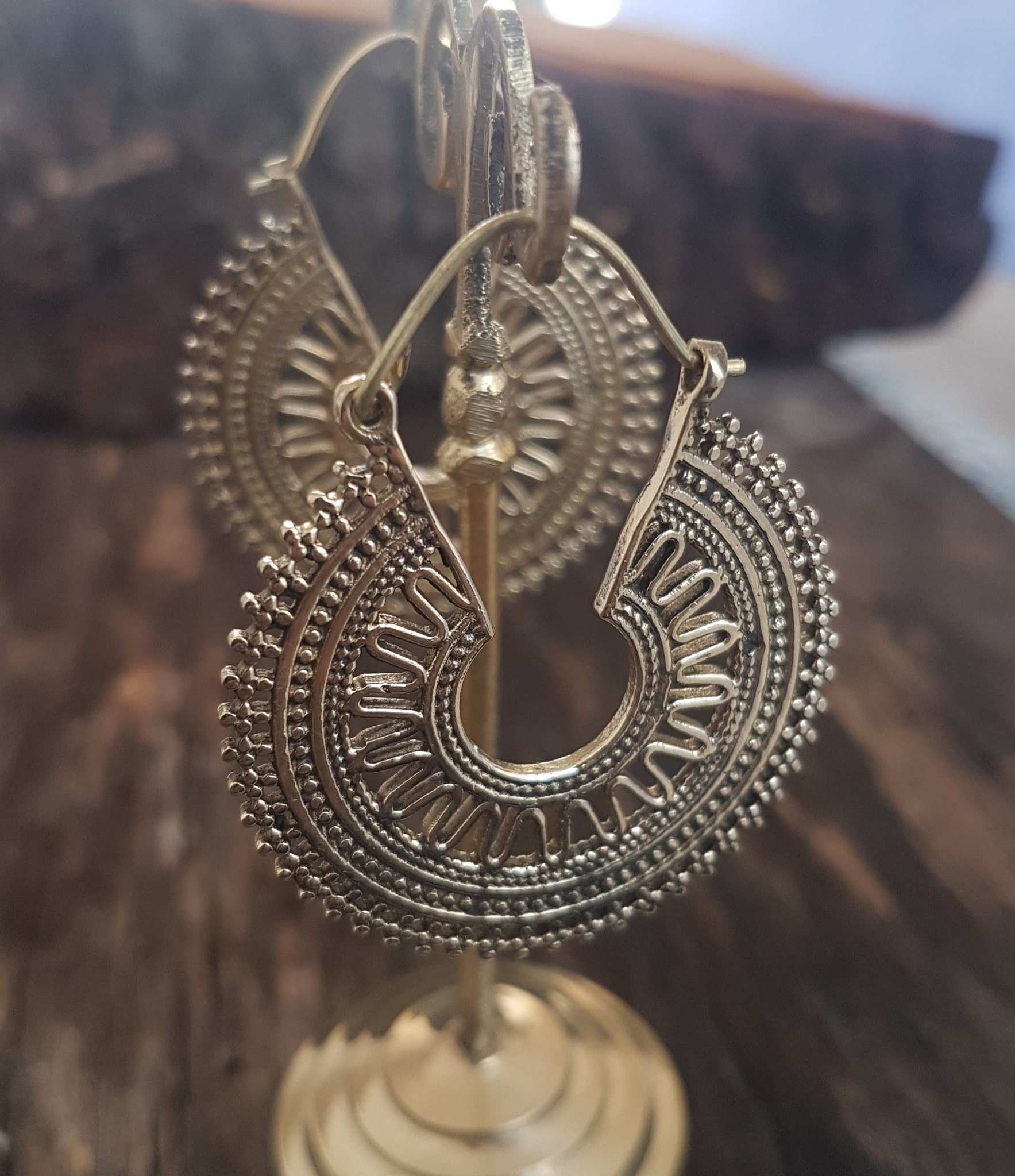 Tribal Earrings African Gold Creole Earrings Gold Hoop Earrings Boho ...