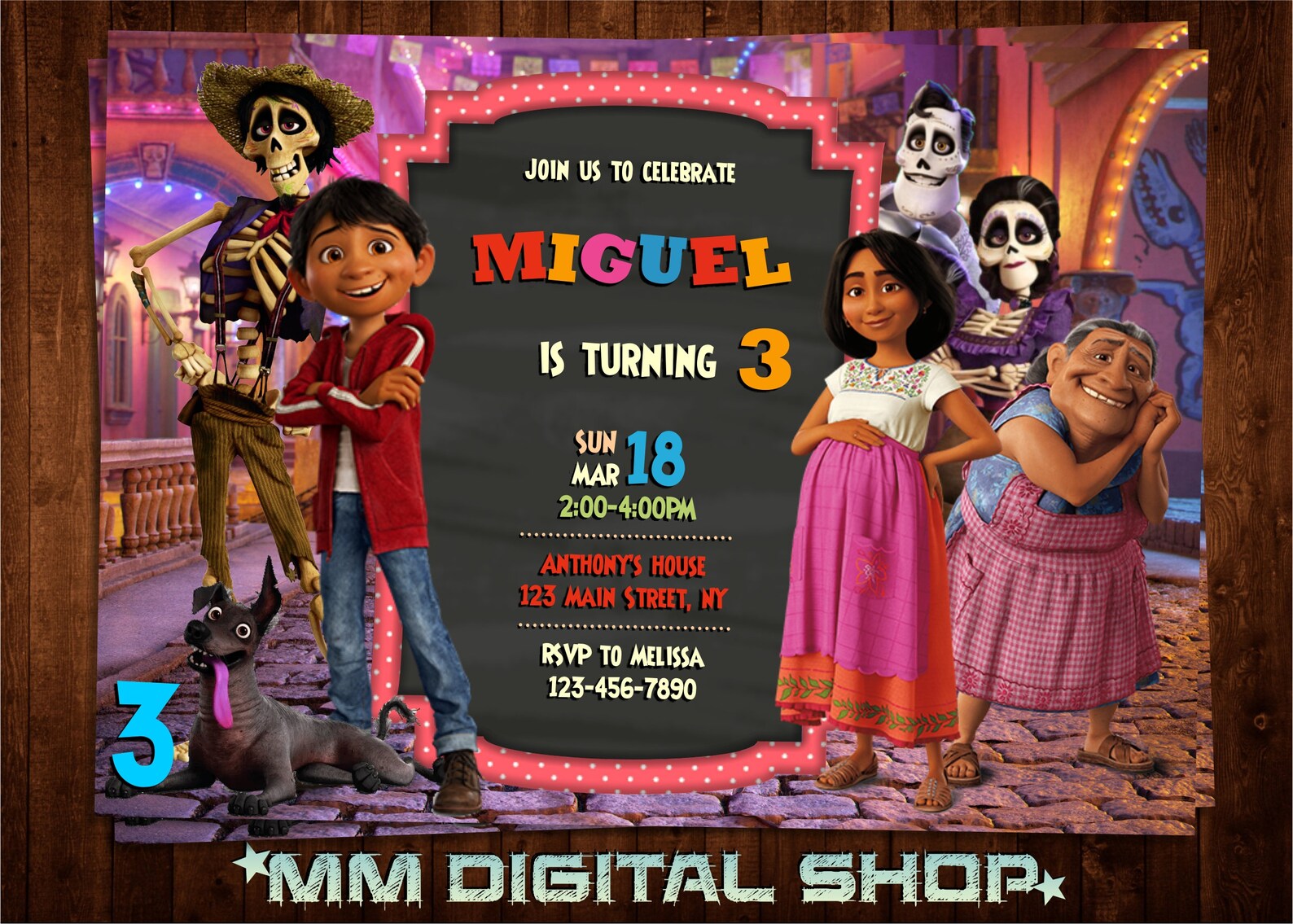 Coco Birthday Invitation, Coco Party, Coco Fiesta, Disney Invitation ...