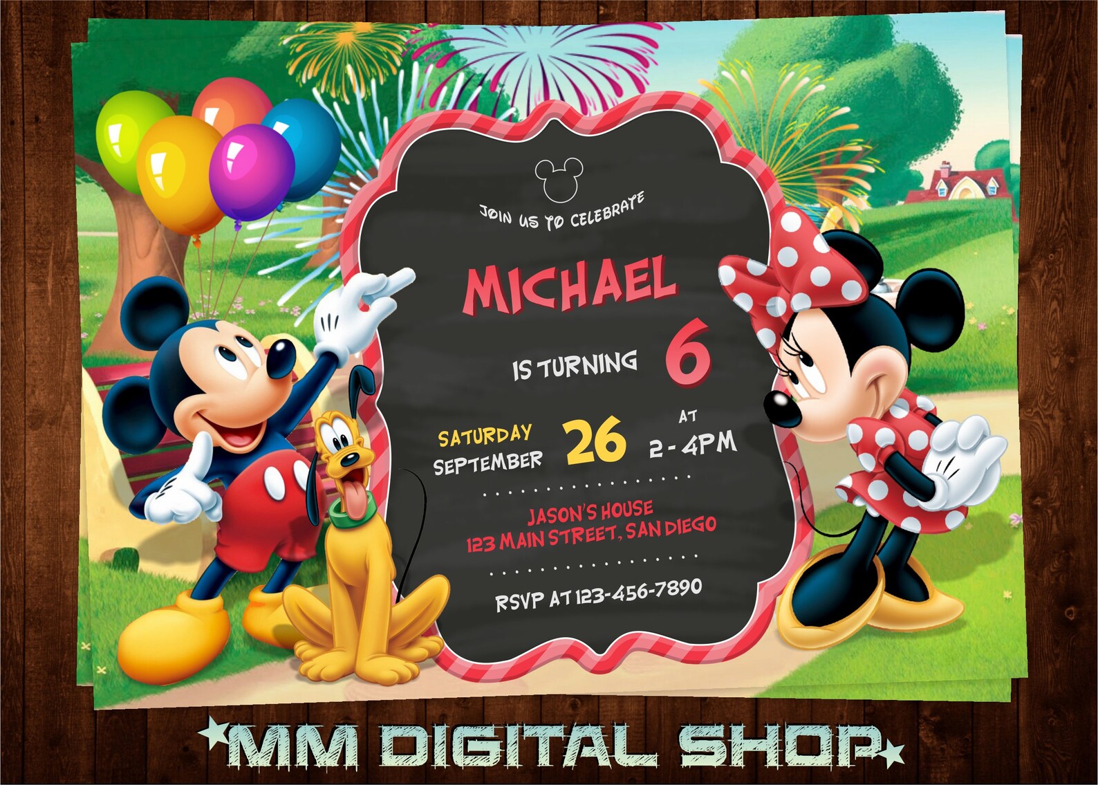 Disney Birthday Invitation, Disney Friend Birthday, Mickey Mouse ...