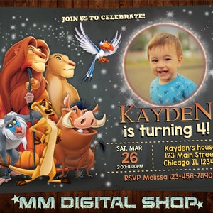 The Lion King Invitation Lion Birthday Lion King Party - Etsy
