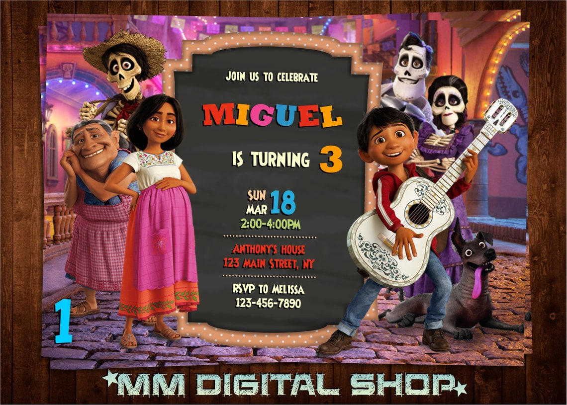 Coco Birthday Invitation, Coco Party, Coco Fiesta, Disney Invitation ...