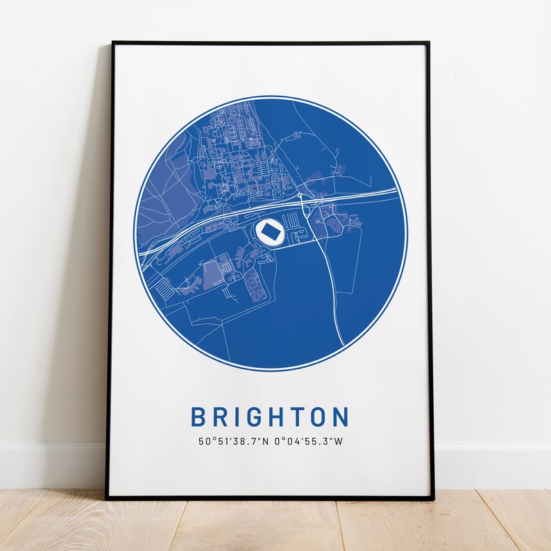 Brighton Amex Stadium Map Poster Photo Art Print Brighton - Etsy UK