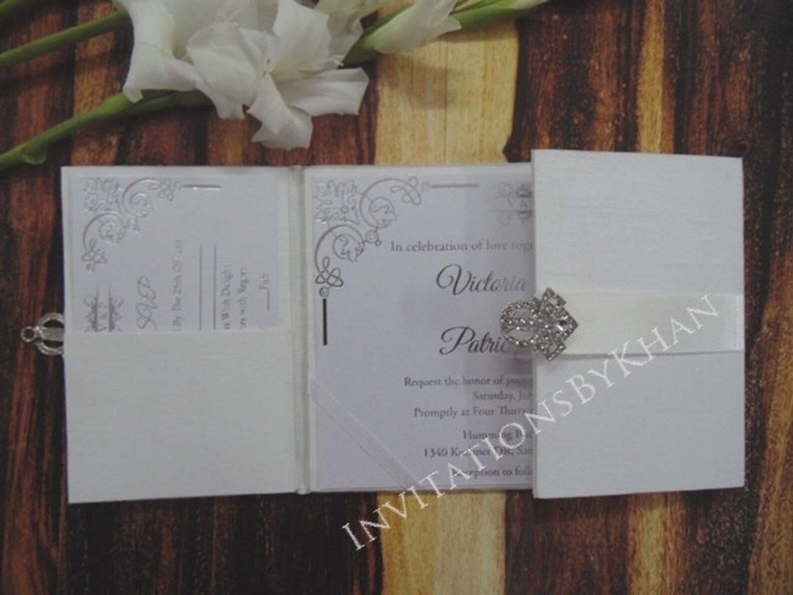 Silk Hardcover Folio Invitation Wedding Invitation Box | Etsy