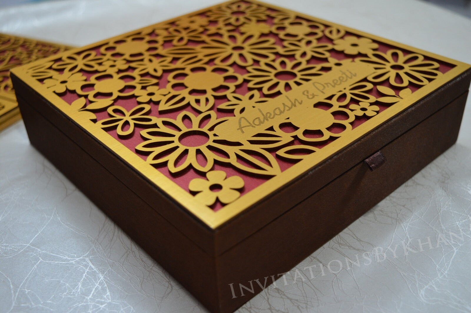 Caja de invitación invitación de boda caja de invitación de - Etsy México