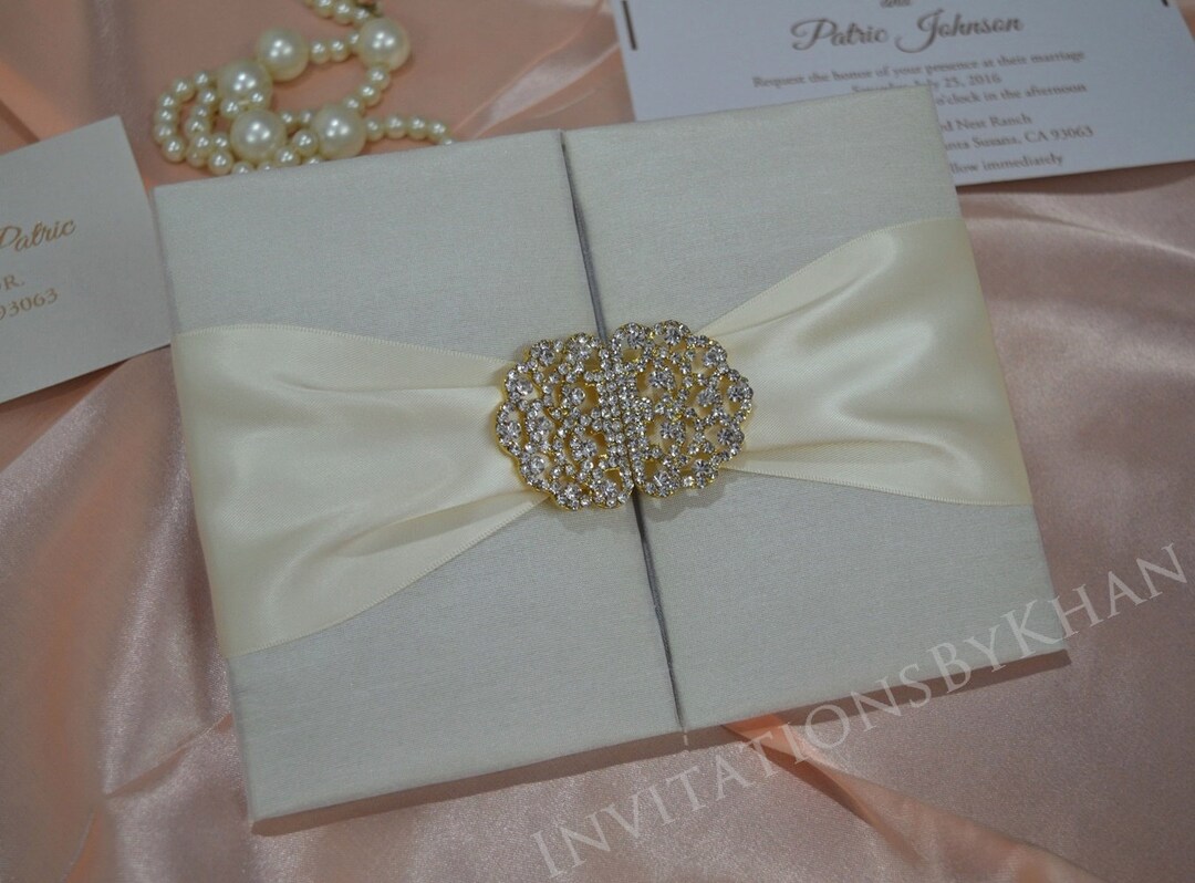Silk Hardcover Folio Invitation, Wedding Invitation Box Wedding ...