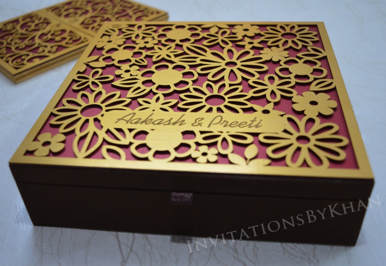 Caja de invitación invitación de boda caja de invitación de | Etsy México