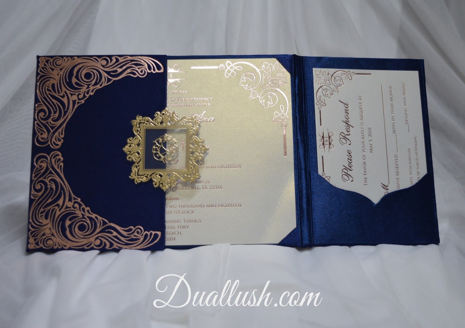 Hardcover Silk Folio Wedding Invitation Wedding Invitation - Etsy