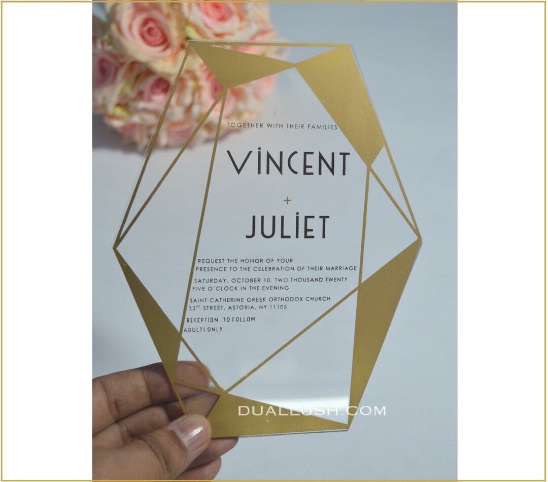Acrylic Wedding Invitations, Acrylic Wedding Invitation, Clear Acrylic ...