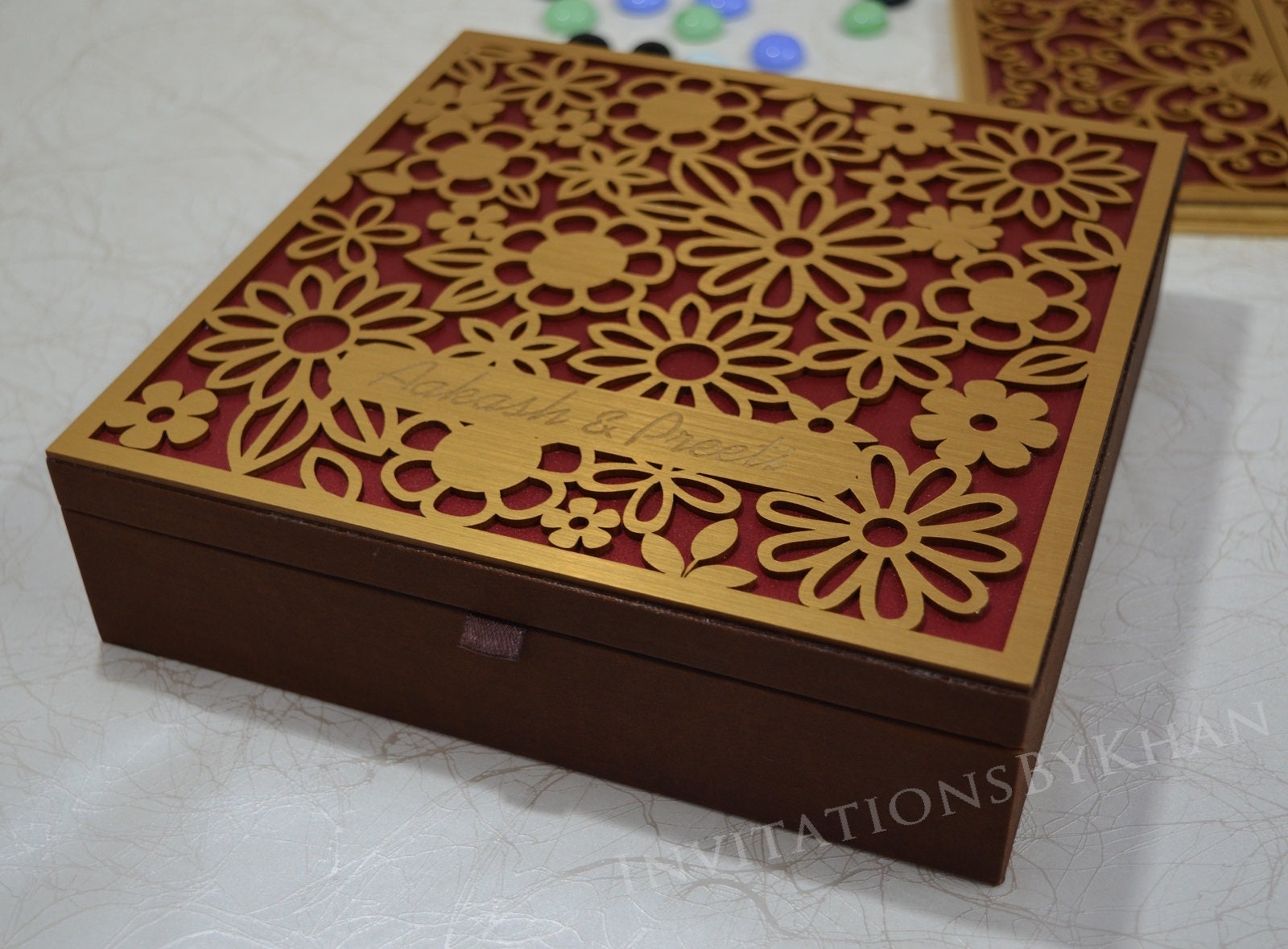 Caja de invitación invitación de boda caja de invitación de | Etsy México