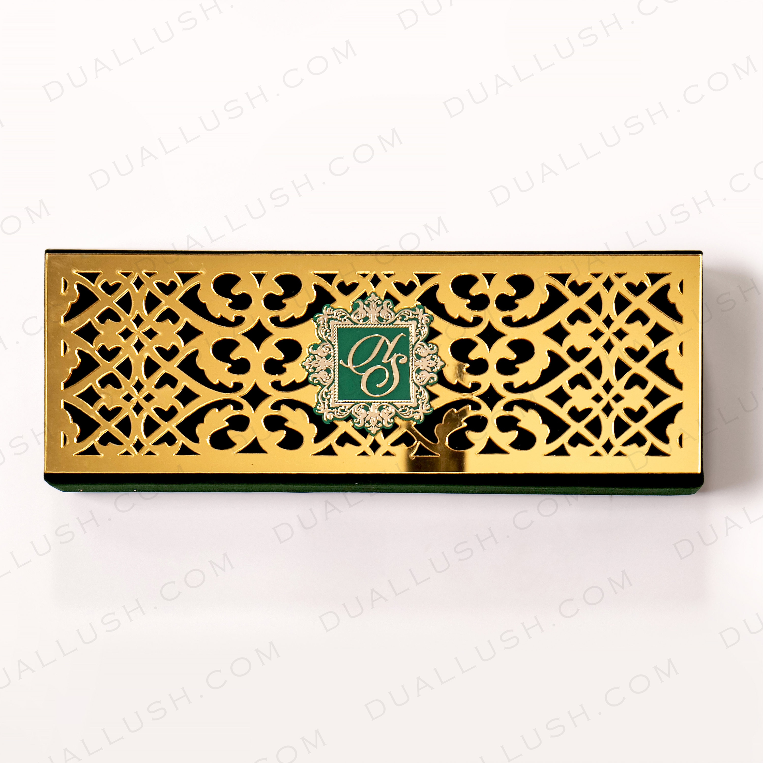 Velvet Scroll Wedding Invitation Box: Gold Mirror Laser Cut Design - Etsy