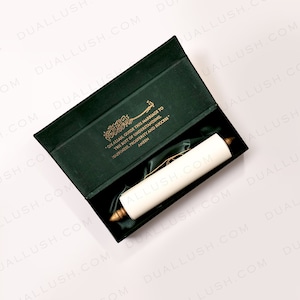 Scroll Velvet Wedding Invitation Box With Gold Mirror Acrylic Laser Cut ...