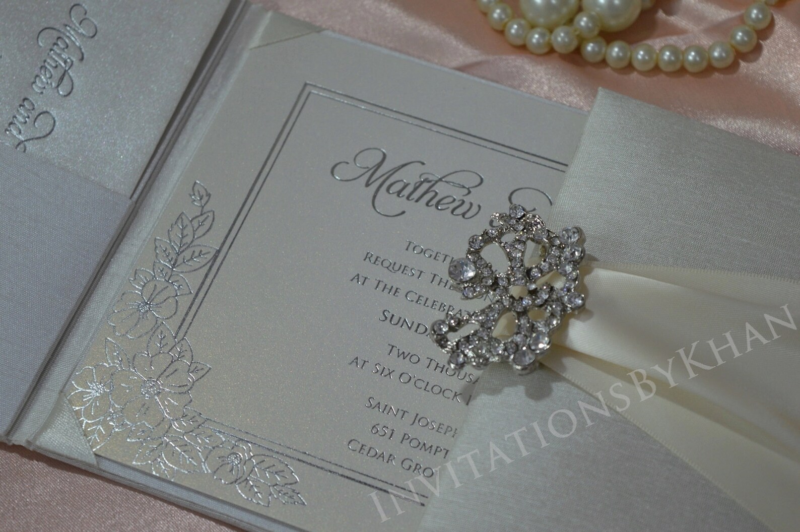 Silk Hardcover Folio Invitation, Wedding Invitation Box Wedding ...