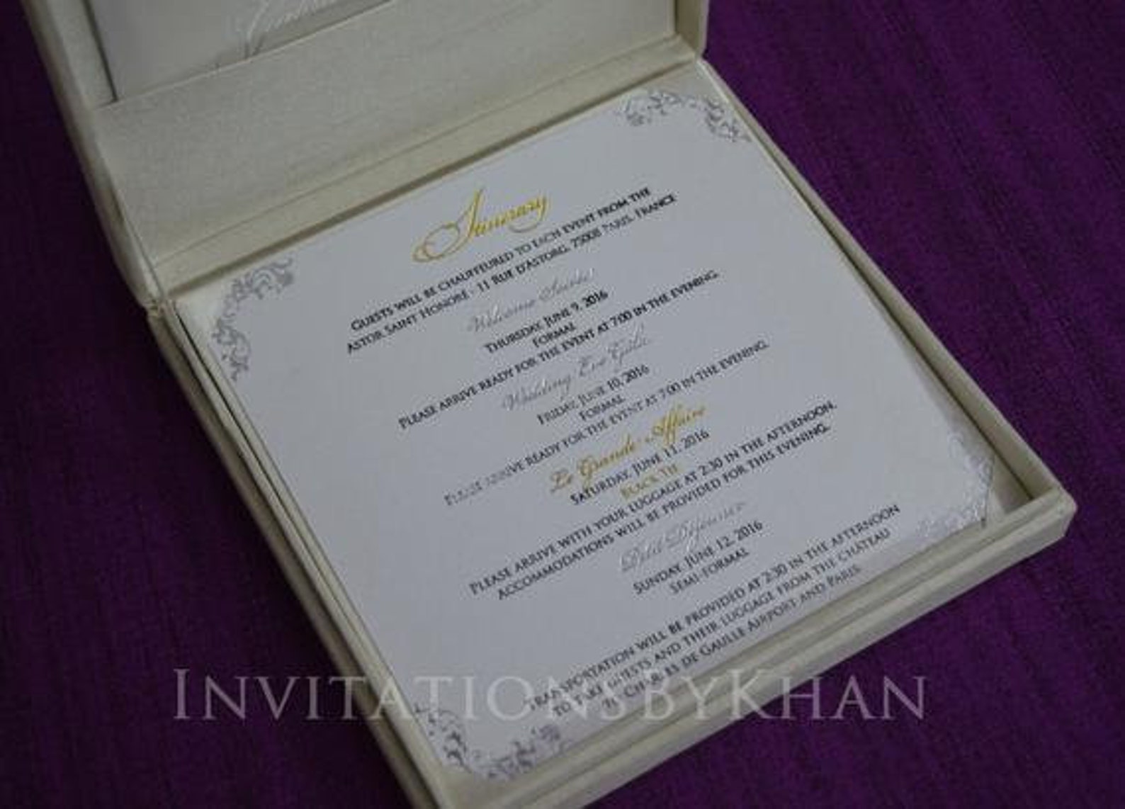 Silk Box Wedding Invitation With Pearls Silk Box Invitation - Etsy