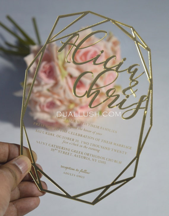 Perspex Laser Cut Gold Wedding