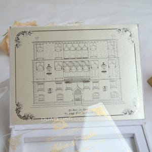 White Velvet Wedding Invitation Box: Acrylic Invitation, Custom Logo - Etsy