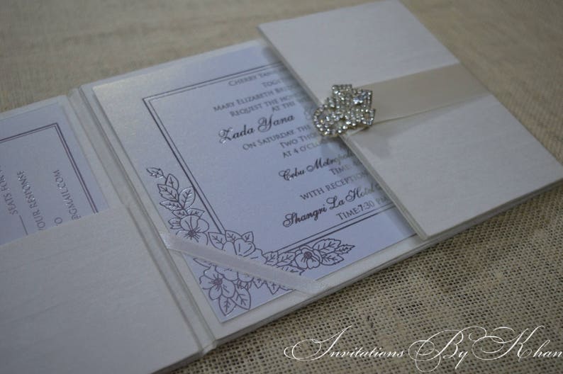 Silk Hardcover Folio Invitation Wedding Invitation Box | Etsy