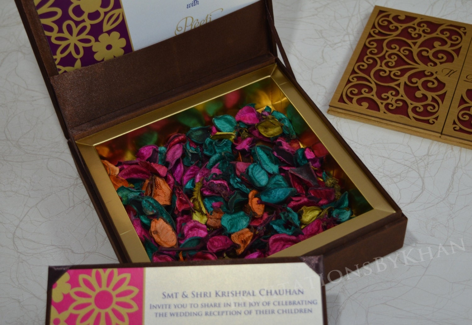 Caja de invitación invitación de boda caja de invitación de | Etsy México