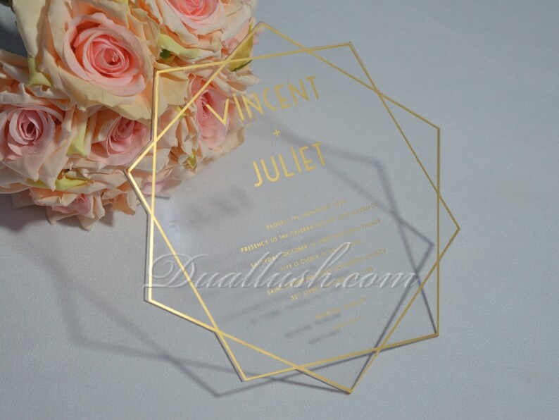 Acrylic Wedding Invitation Acrylic Invitation Modern Acrylic - Etsy