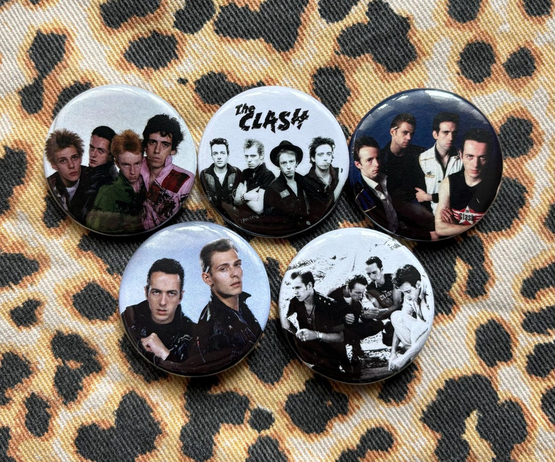THE CLASH Badge Pack 38mm - Joe Strummer Pin Set - Punk Rock London ...